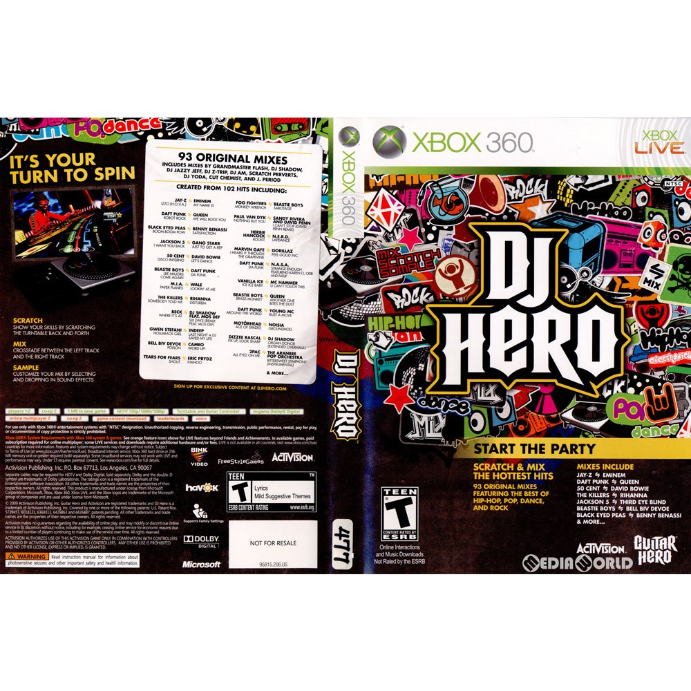 [Xbox360]DJ Hero: Bundle with Turntable(DJヒーロー ターンテーブル同梱)(EU版)