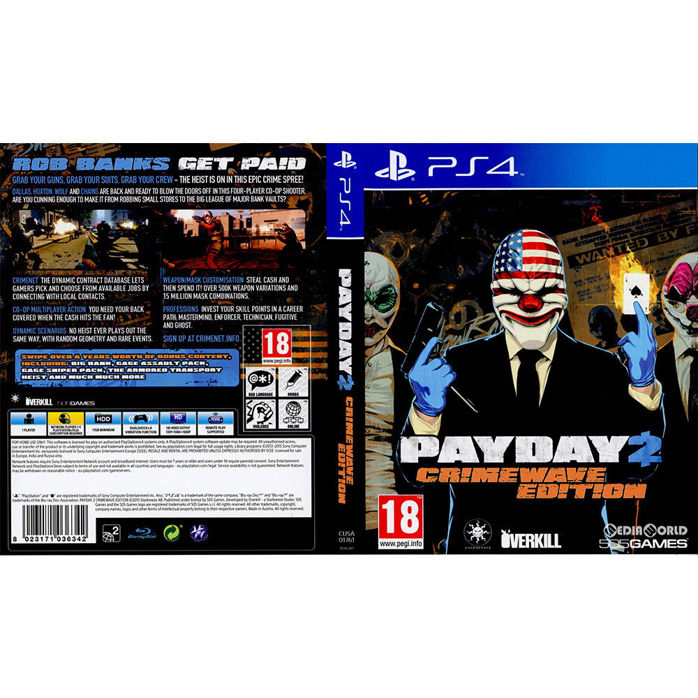 [PS4]PAYDAY 2(ペイデイ2) Crimewave Edition(EU版)(CUSA-01761)